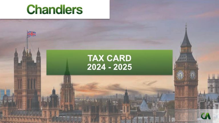 Tax Card - 2024 - 2025 | Chandlers Accountants